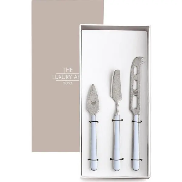 MEPRA Fantasia Pewter Cheese Knives3 Pieces - Light Blue