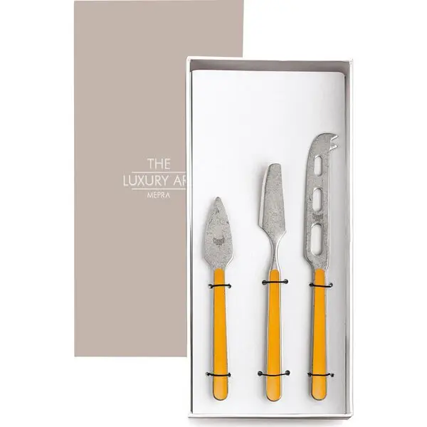 MEPRA Fantasia Pewter Cheese Knives3 Pieces - Mustard