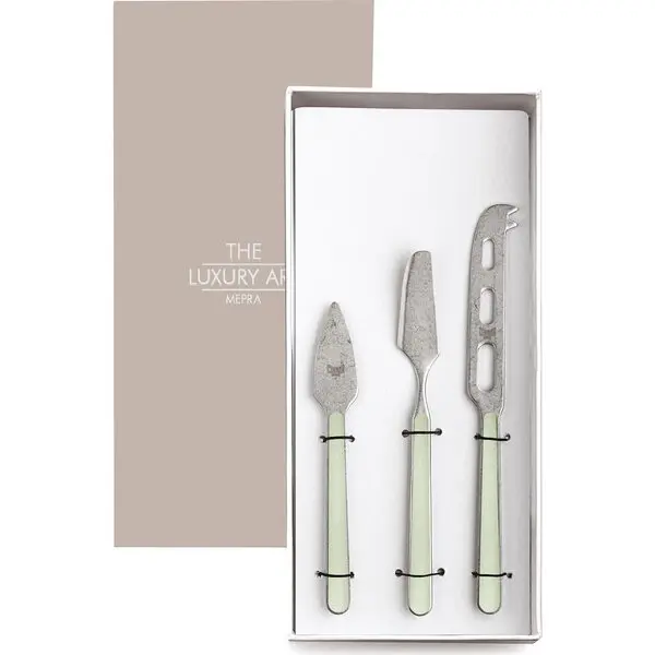 MEPRA Fantasia Pewter Cheese Knives3 Pieces - Sage
