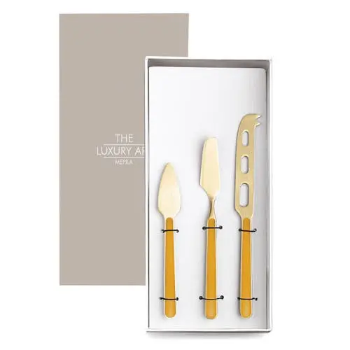 MEPRA Fantasia Ice Gold Cheese Knives3 Pieces - Mustard
