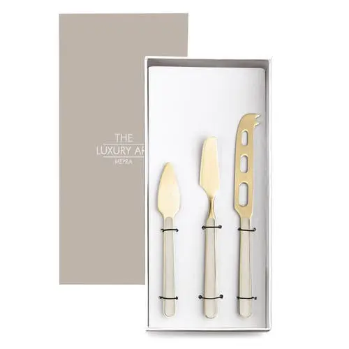 MEPRA Fantasia Ice Gold Cheese Knives3 Pieces - Turtle Dove