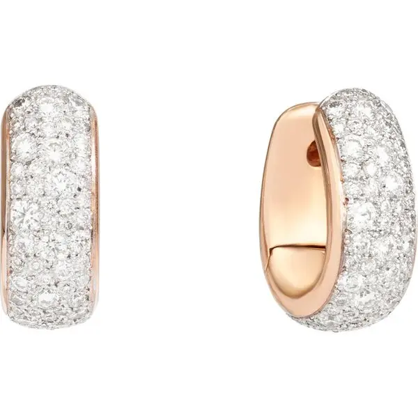 Pomellato Iconica Bold Diamond Hoop Earrings - Rose Gold