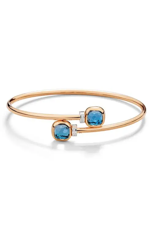 Pomellato Nudo & Diamond Bypass Bracelet - London Blue Topaz