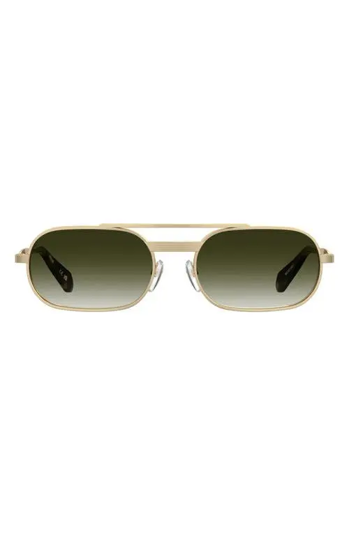 Moschino 56mm Oval Sunglasses - Rose Gold/green Shaded