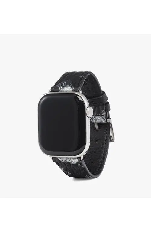 Mcm 42-49mm Apple Watch Band In Visetos - Black