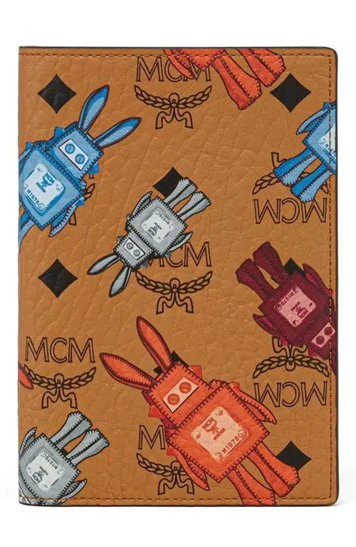 Mcm Ottomar Passport Holder In Rabot Visetos - Cognac