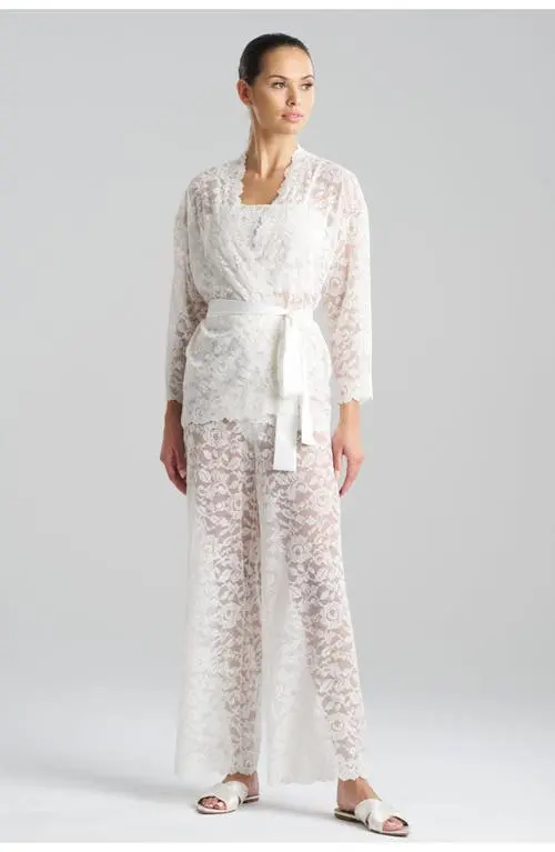 Natori Peony Lace Wrap - Warm White