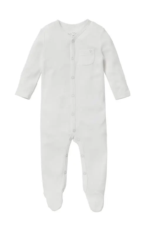 MORI Front Opening Sleepsuit - White