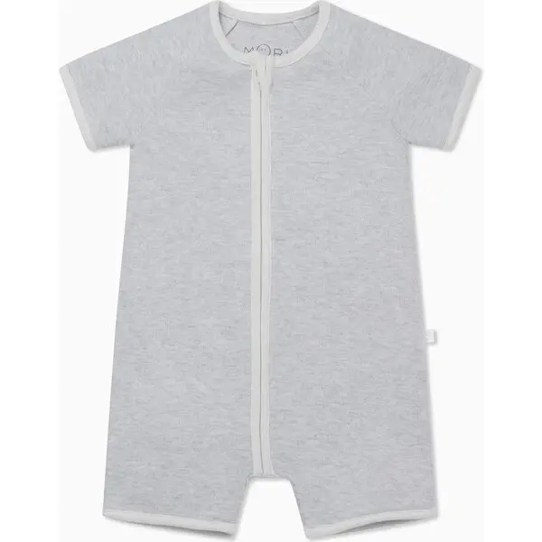MORI Summer Zip-up Sleepsuit - Grey Marl