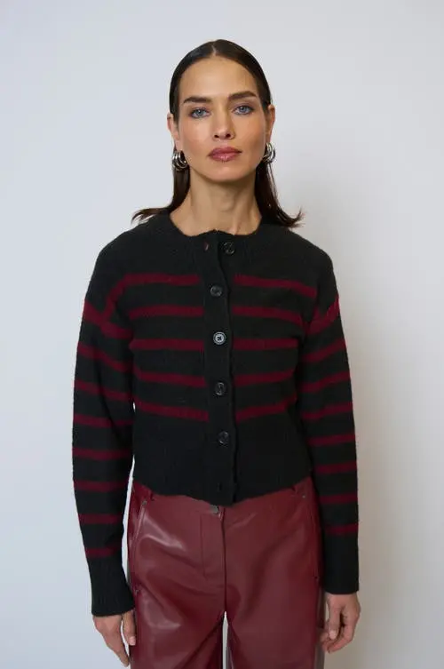 Central Park West Marley Striped Cardigan