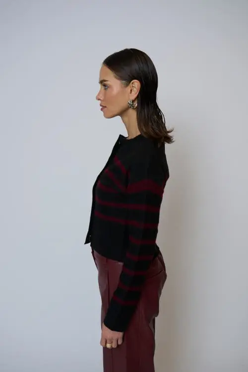 Central Park West Marley Striped Cardigan