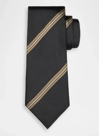 Brunello Cucinelli Stripe Silk-blend Tie - Ckp60 Grey