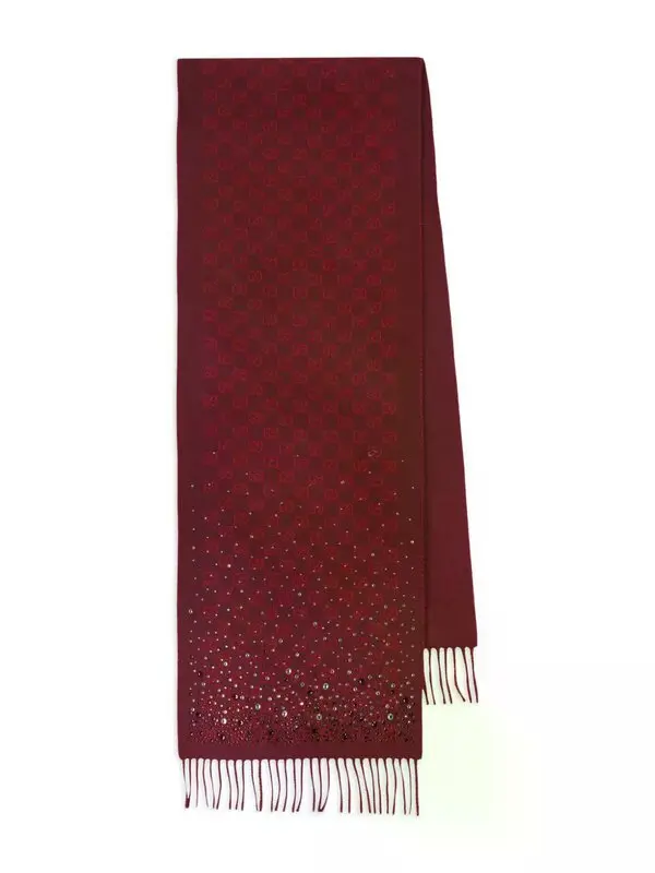 Gucci Gg Embellished Scarf - Red