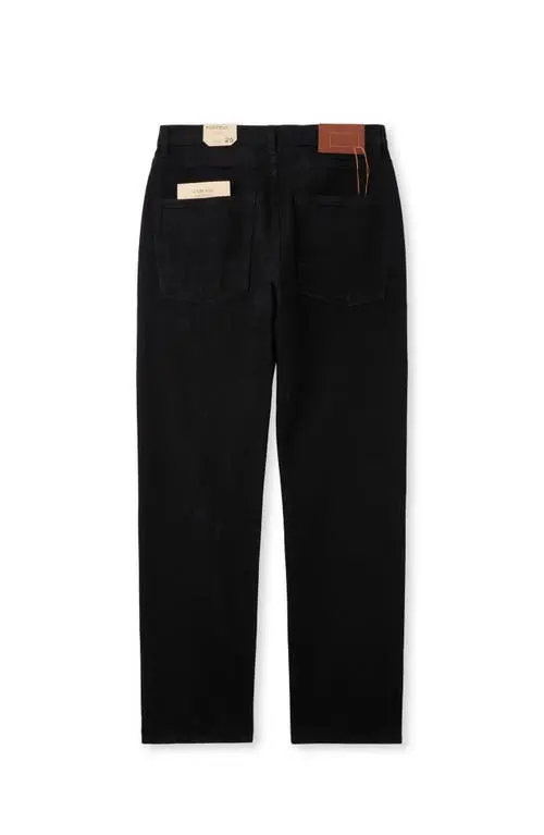FORTELA 965 John Japan Selvedge 12.4oz 5-pocket Regular Fit Jeans - Black