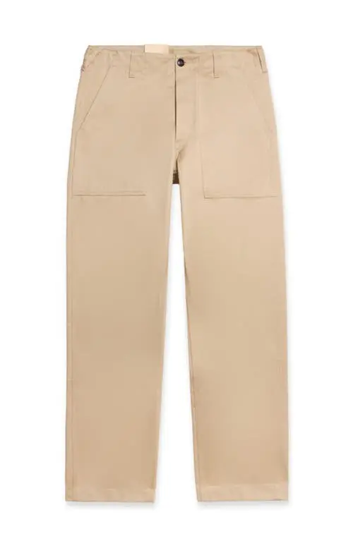 FORTELA Heavyweight Cotton Gabardine Fatigue Trousers - Ecru