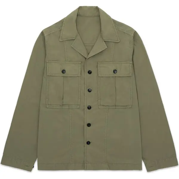 FORTELA Solomon Twill Cotton Overshirt - Sage