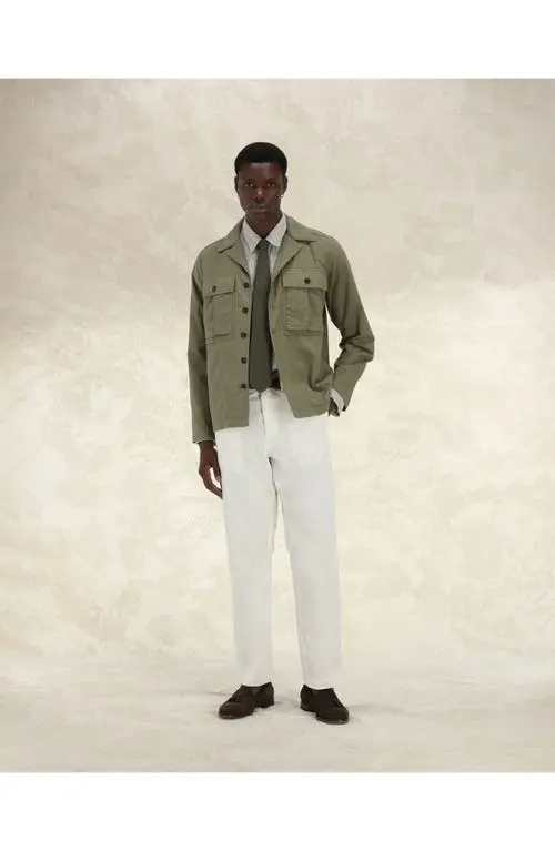 FORTELA Solomon Twill Cotton Overshirt - Sage