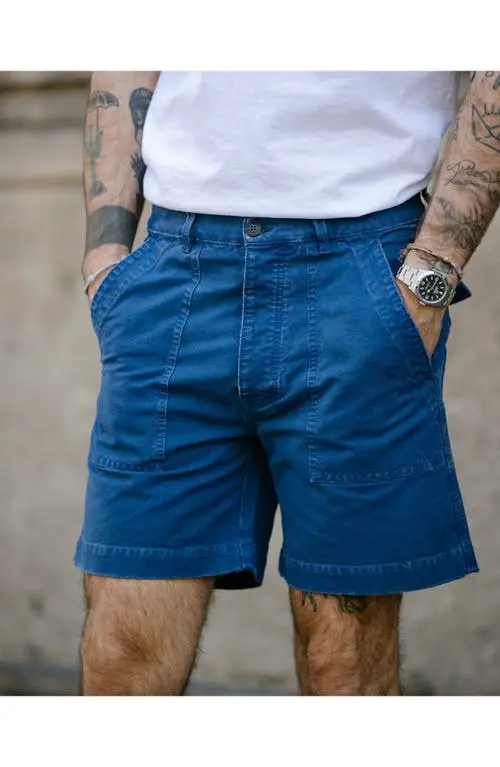 FORTELA Cotton Pocket Bermuda - Indigo Rinse