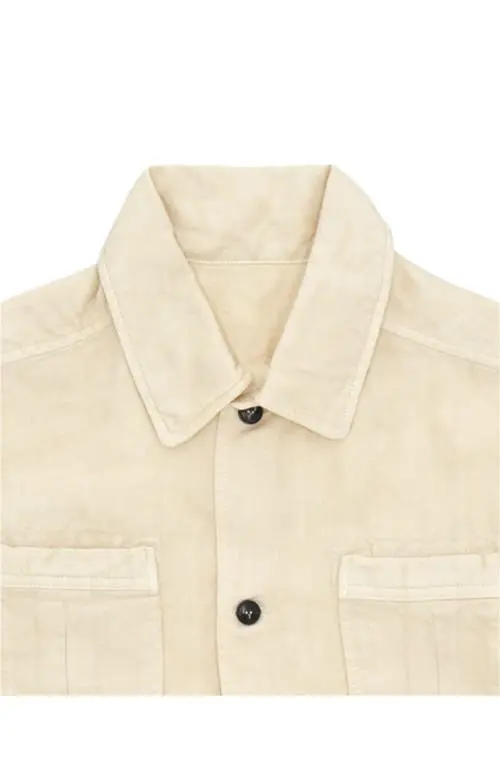 FORTELA Safari Short Sleeve Linen Shirt - Milk