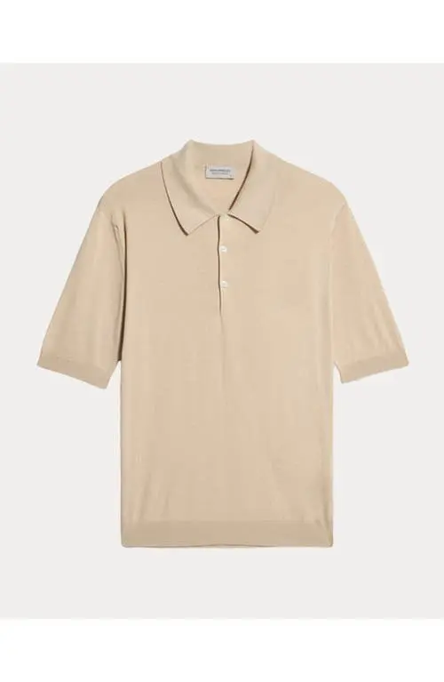 FORTELA Isis Short Sleeve Knit Polo - Light Beige