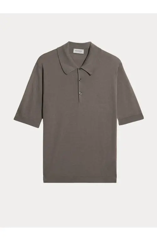FORTELA Isis Short Sleeve Knit Polo - Light Brown