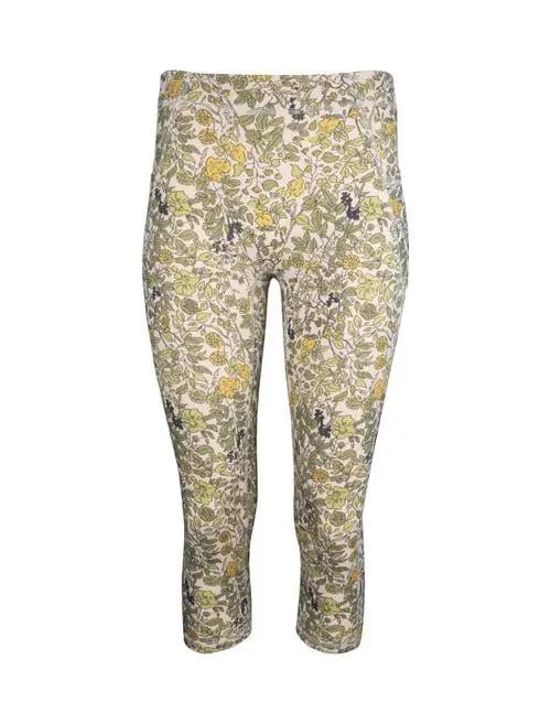 LEZAT Mae Organic Cotton High Waisted Capri Legging - Botanical