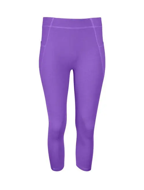 LEZAT Mae Organic Cotton High Waisted Capri Legging - Ultra Violet