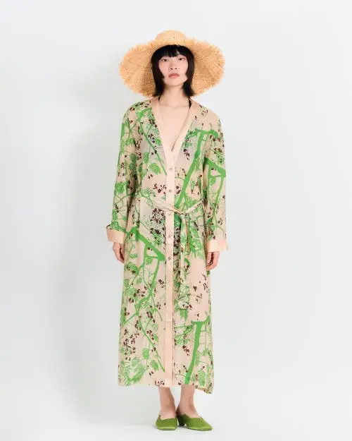 LOST PATTERN NYC Belted Kaftan Dress