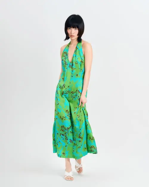 LOST PATTERN Halter Midi Dress