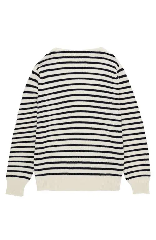 FORTELA Noah1 Cotton Ribbed Sweater - White/blue