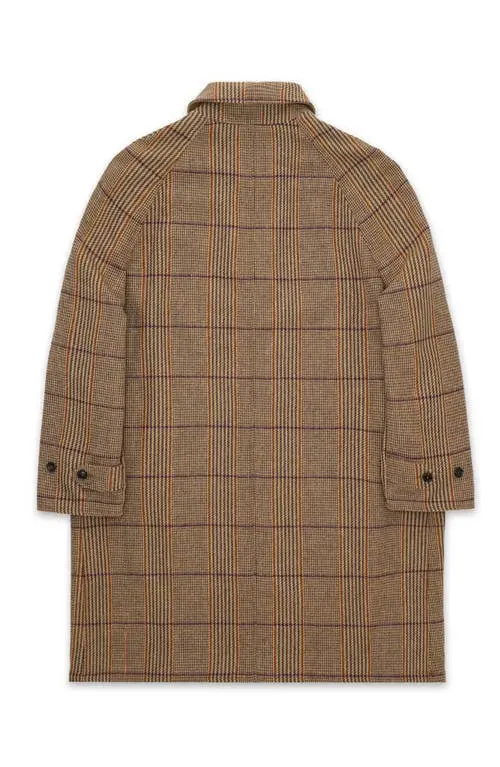 FORTELA Stanford Check Wool Double-faced Single-breasted Coat - Beige