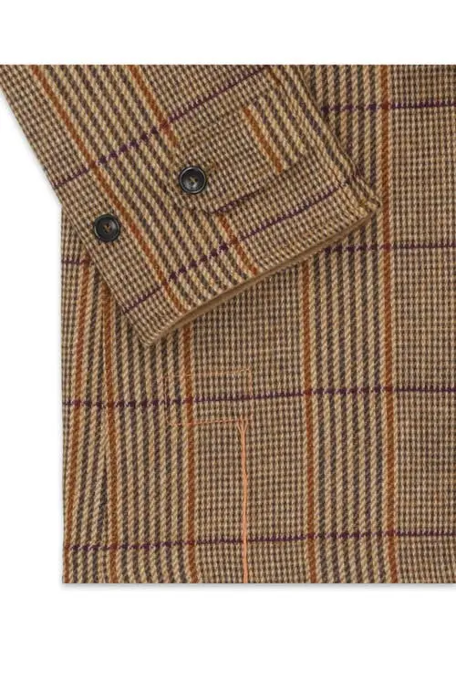 FORTELA Stanford Check Wool Double-faced Single-breasted Coat - Beige