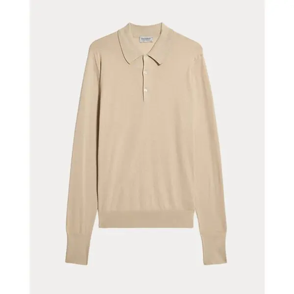 FORTELA Finchley Cotton Knit Polo - Beige