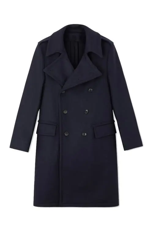 FORTELA Winston Double-breasted Wool Coat - Blue