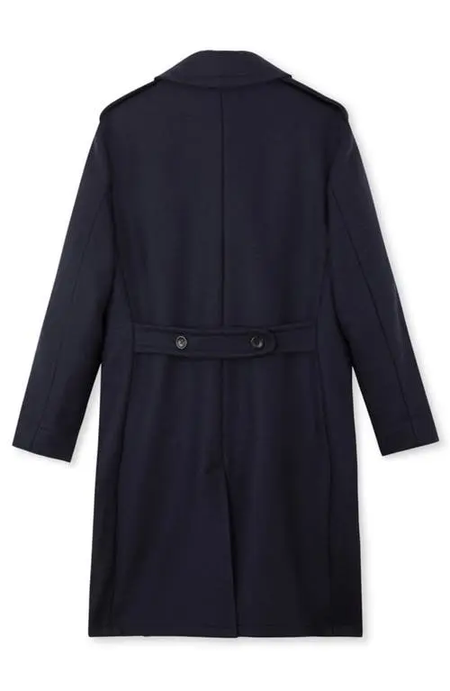 FORTELA Winston Double-breasted Wool Coat - Blue