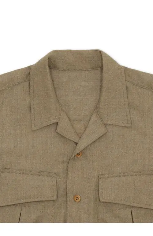 FORTELA Fox Virgin Wool Overshirt - Olive