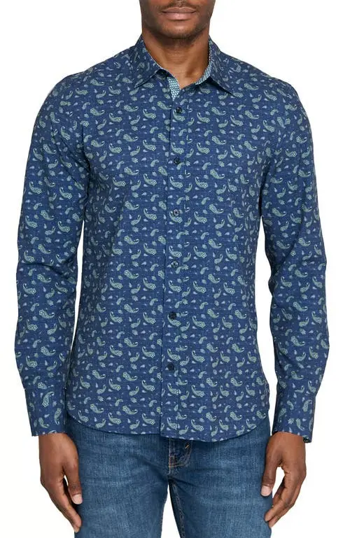 CON.STRUCT Paisley Woven Long Sleeve Basic - Navy/green