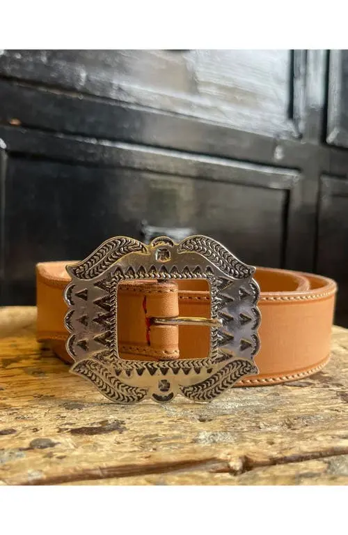FORTELA Berry Leather Belt - Camel