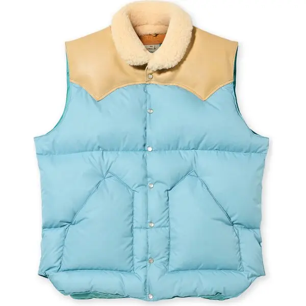 FORTELA Wool Gilet With Talon Zip And Patch Pockets - Light Blue