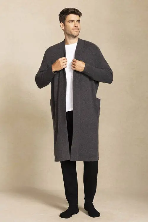 Naked Cashmere Angus Cashmere Robe - Charcoal
