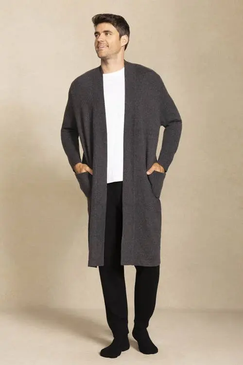 Naked Cashmere Angus Cashmere Robe - Charcoal