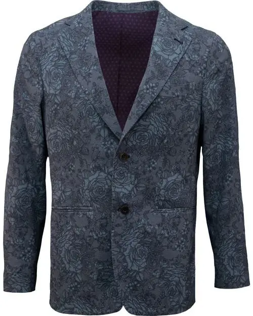 LORDS OF HARLECH Judd Fully Lined Tailored Wool Blazer - Roma Floral Char