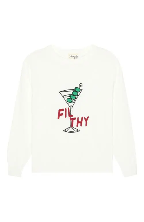 ELLSWORTH + IVEY Riley Crewneck Sweater - Ivory
