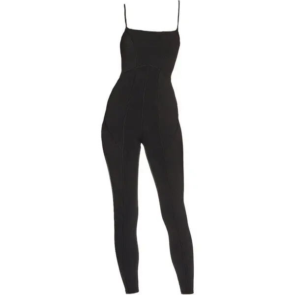 LEZAT Lorna Criss-cross Organic Cotton Jumpsuit - Black