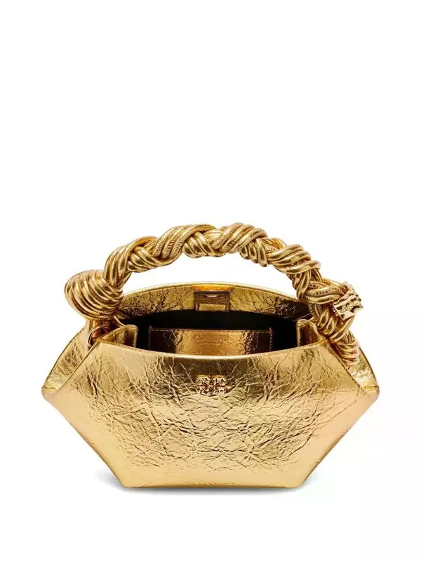 GANNI Mini Twisted-handle Tote Bag - Gold