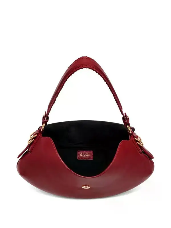 GANNI Buckle Shoulder Bag - Red