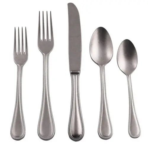 MEPRA Perla Pewter Flatware Set5 Pieces - Pewter Silver