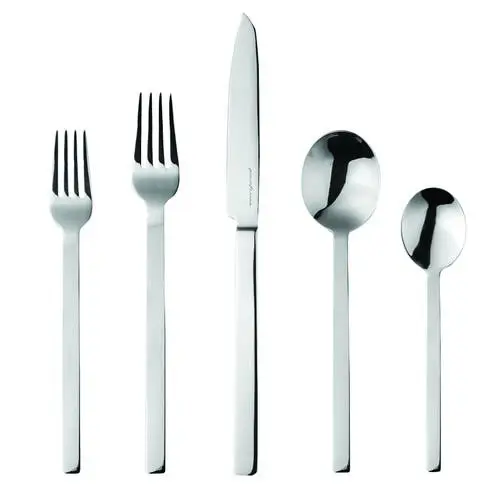 MEPRA Stile Pininfarina Flatware Set With Steak Knife5 Pieces - Silver