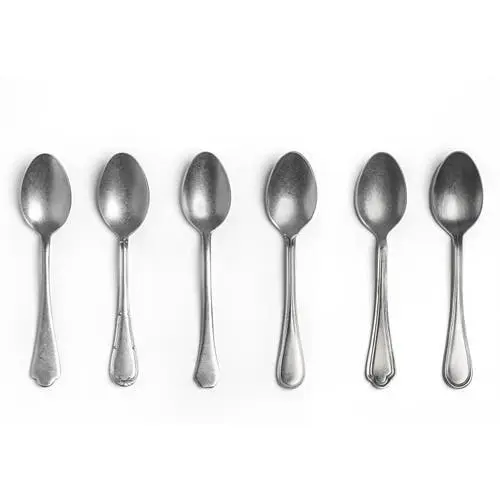 MEPRA Original Vintage Coffee Spoons Set6 Pieces - Pewter Silver