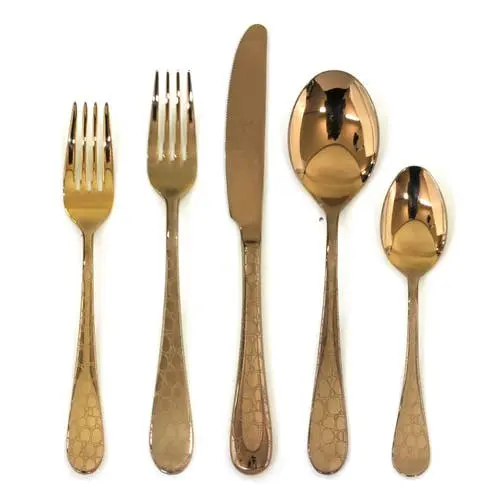 MEPRA Coccodrillo Flatware Set5 Pieces - Bronze